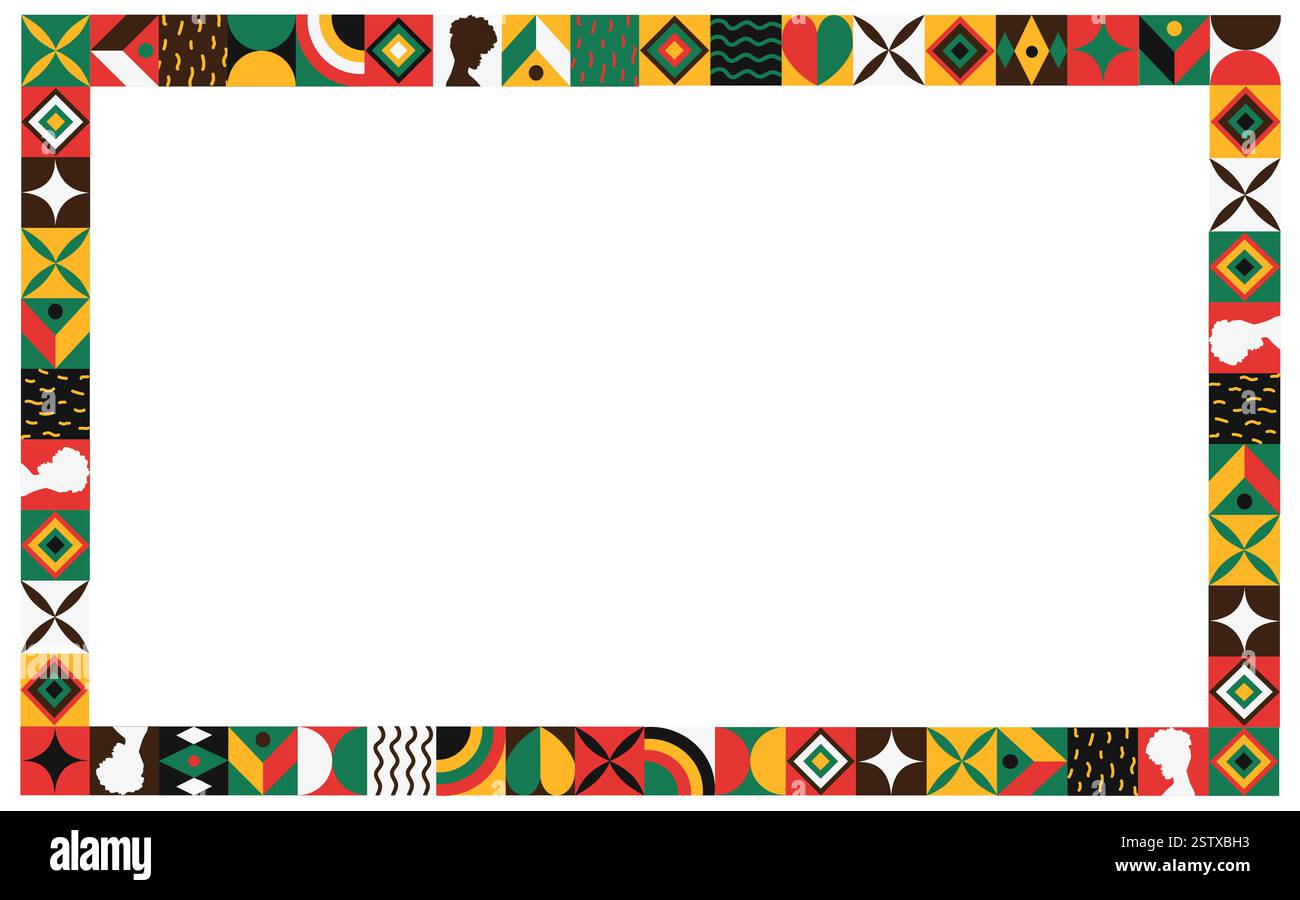 Decorative border design for Black History Month with vibrant patterns ...