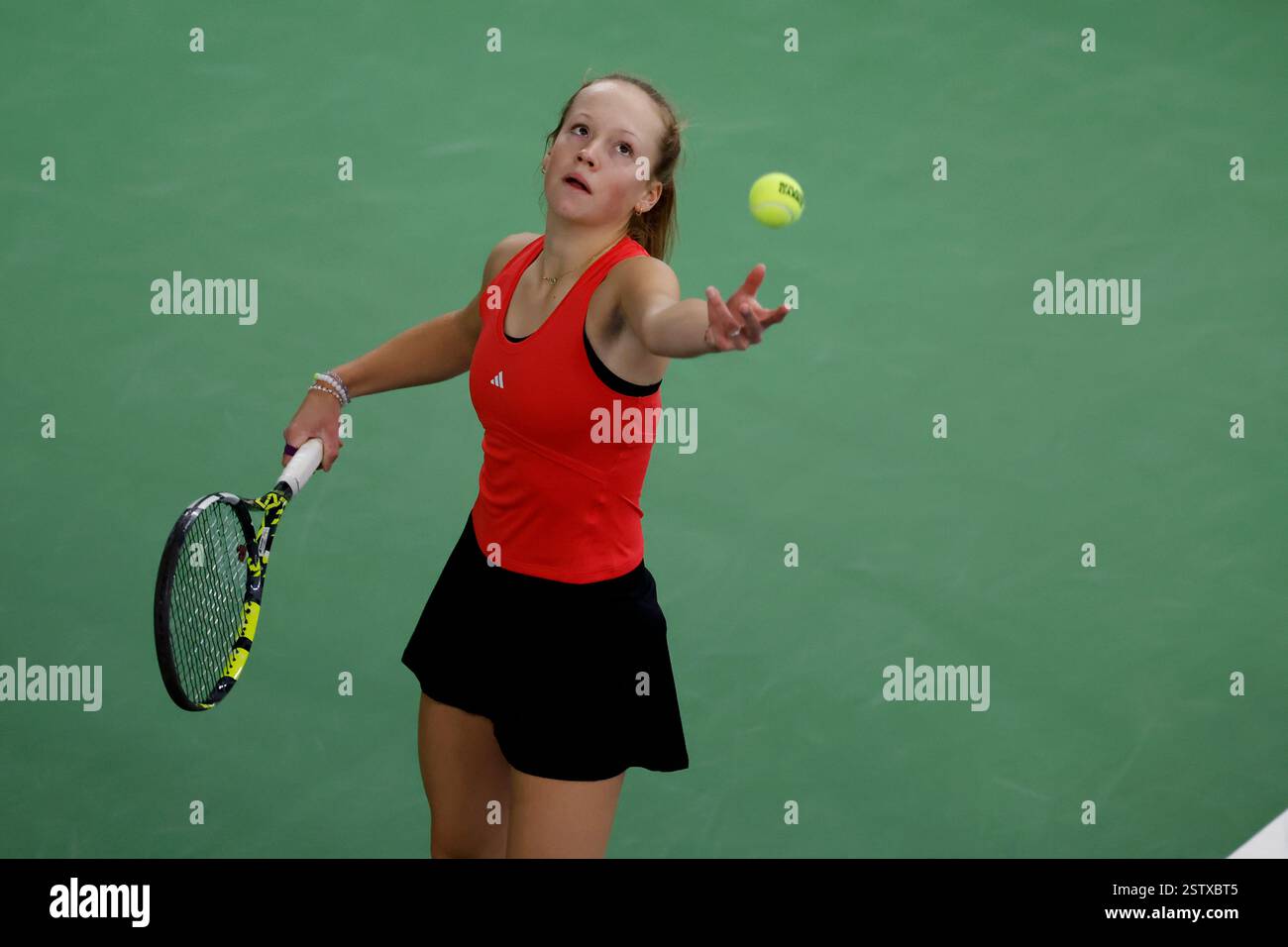 Czech tennis player Alena Kovackova in action during the ITF W75 Winter ...