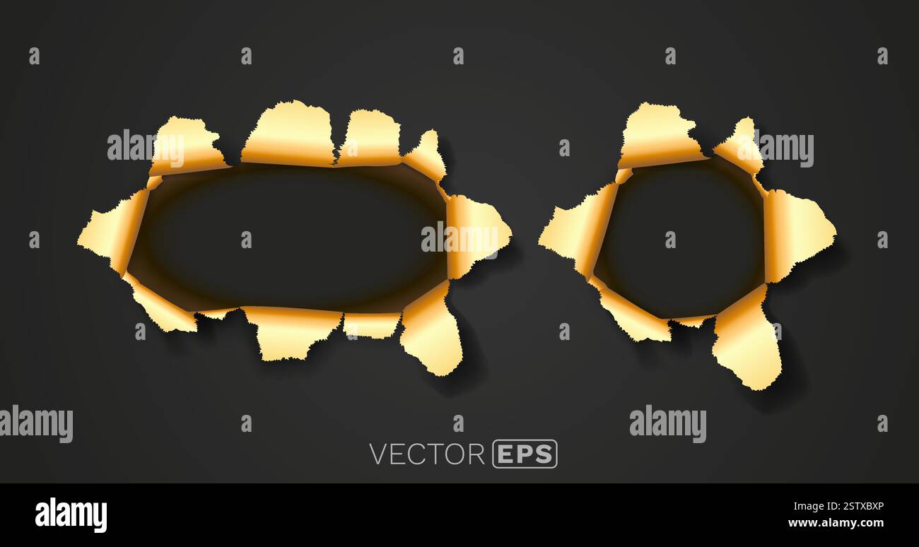 Explosion paper hole on the black background. Vector Stock Vector Image ...