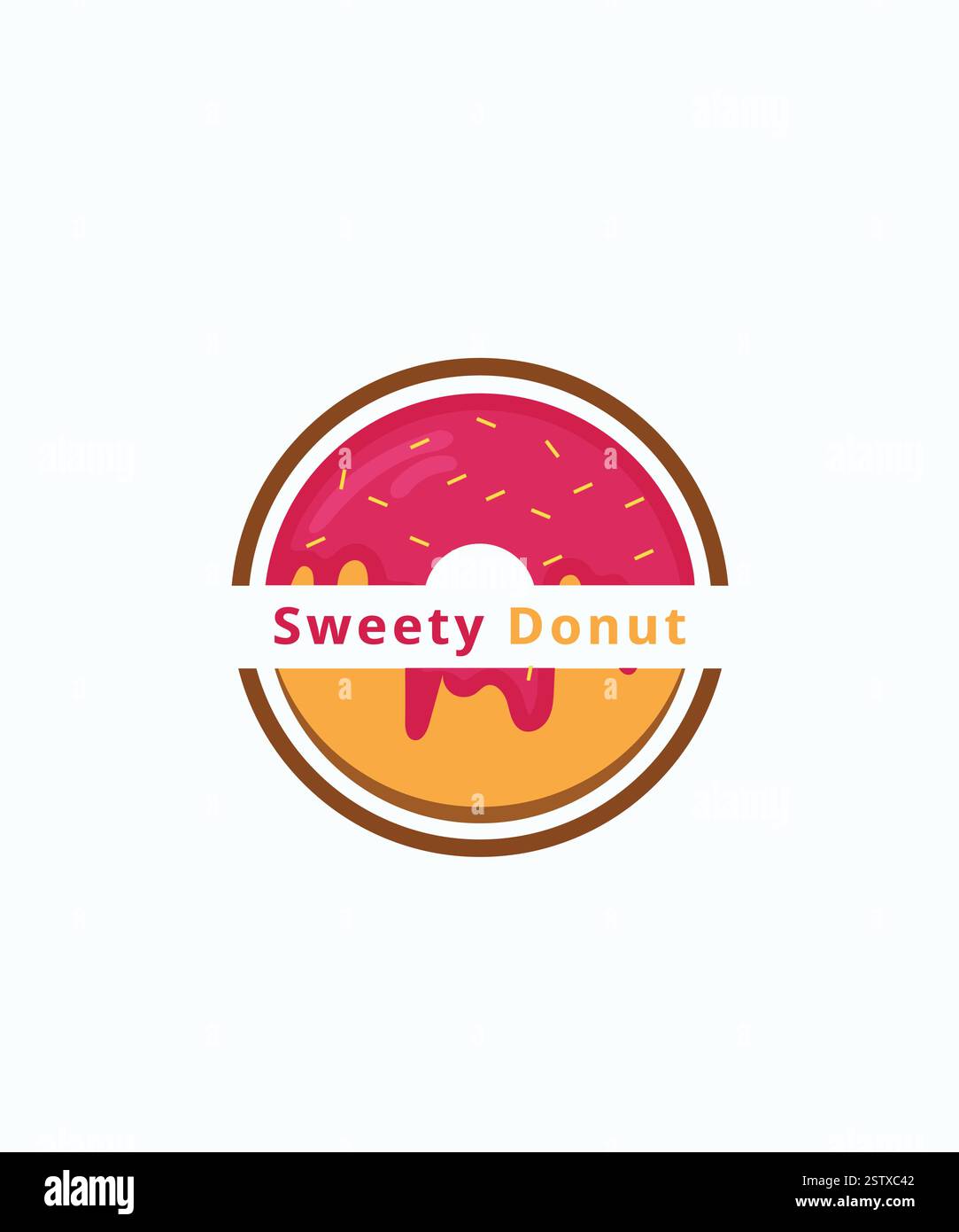 Strawberry Donut Logo, Donut Logo Template Design, Bakery Logo, Sweet ...