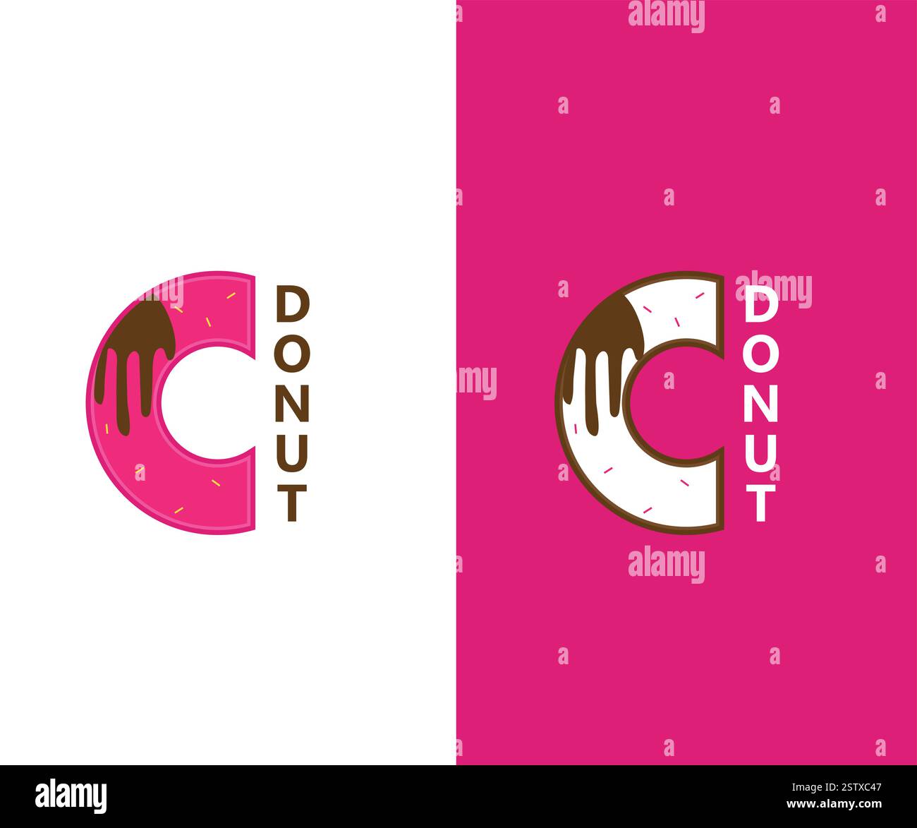 Strawberry Donut Logo, Donut Logo Template Design, Bakery Logo, Sweet ...