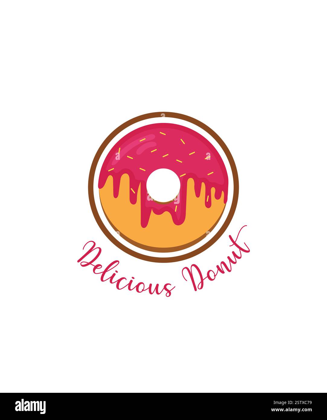 Strawberry Donut Logo, Donut Logo Template Design, Delicious Donut Logo ...