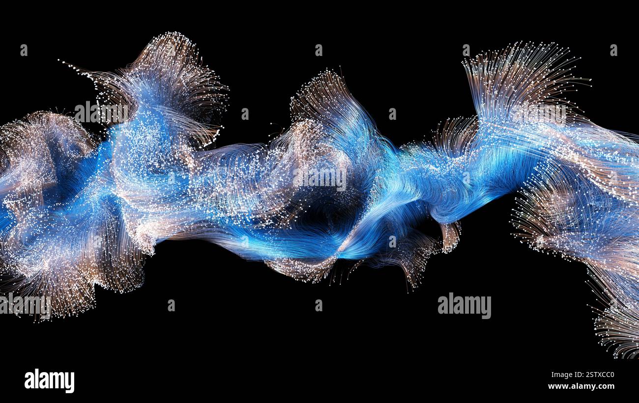 Abstract Magic Wave. Magic sparkle trail effect. Shimmering waves with ...