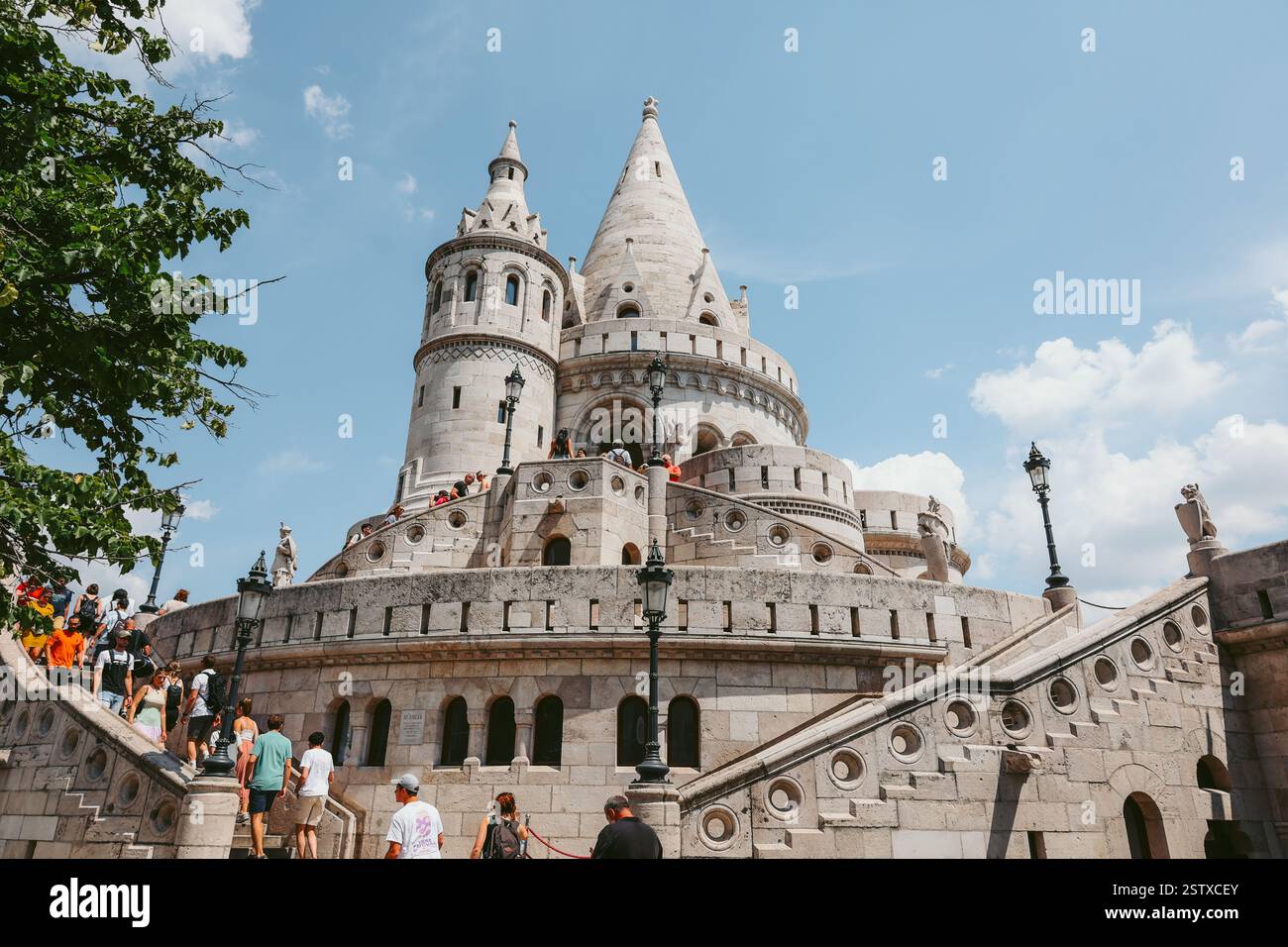 Fisherman's Bastion of Budapest. The view from below, a place visited ...