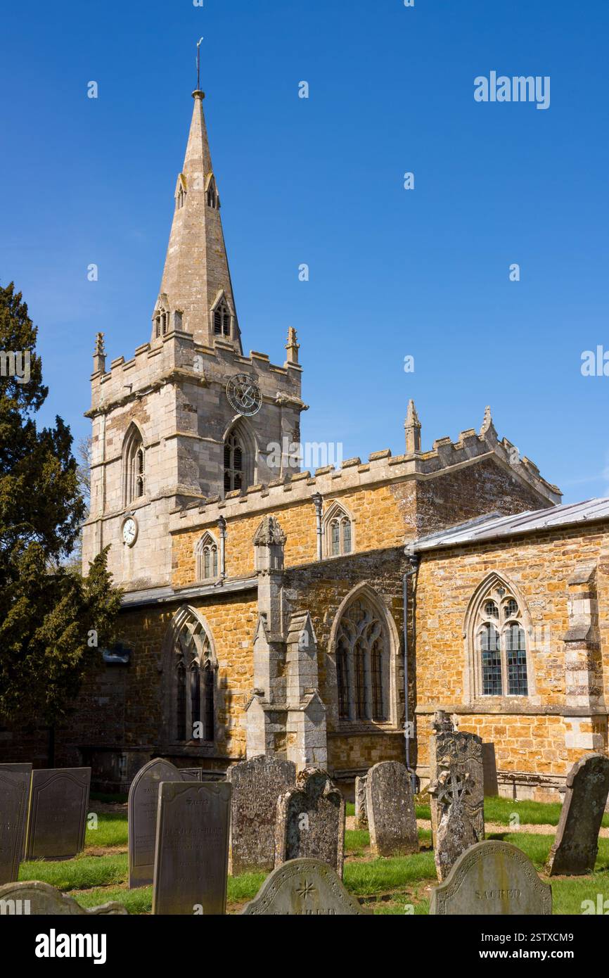 St. John The Baptist Parish Church and graveyard, on a sunny April day ...