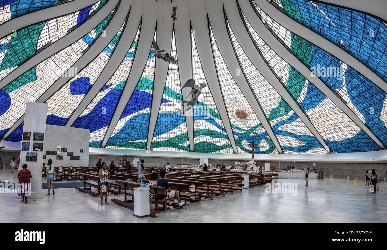 Nave with angels, Metropolitan Cathedral of Our Lady of Aparecida ...