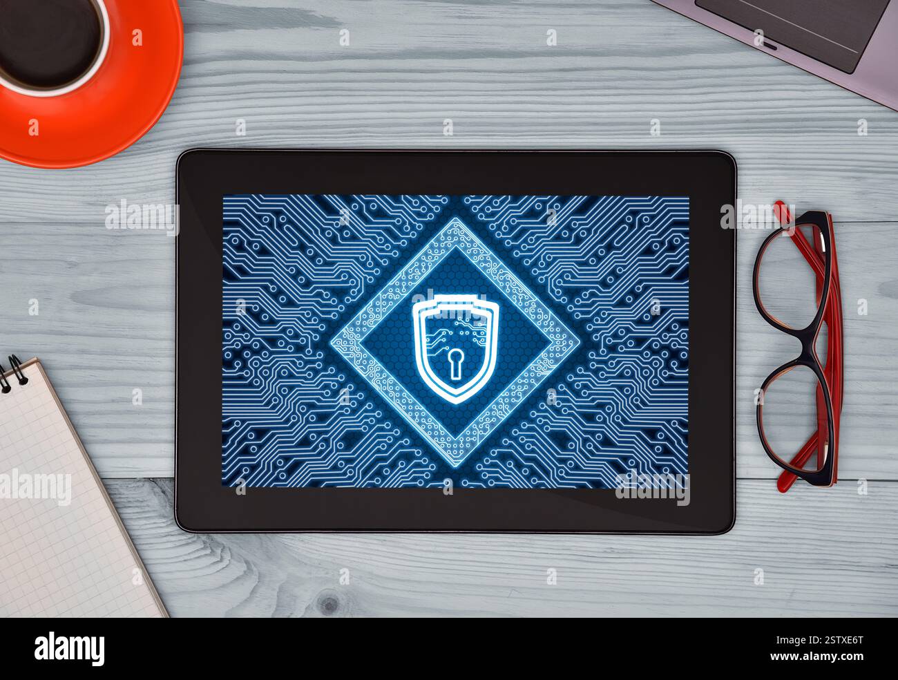 Digital tablet computer with shield lock and mother board interface on ...