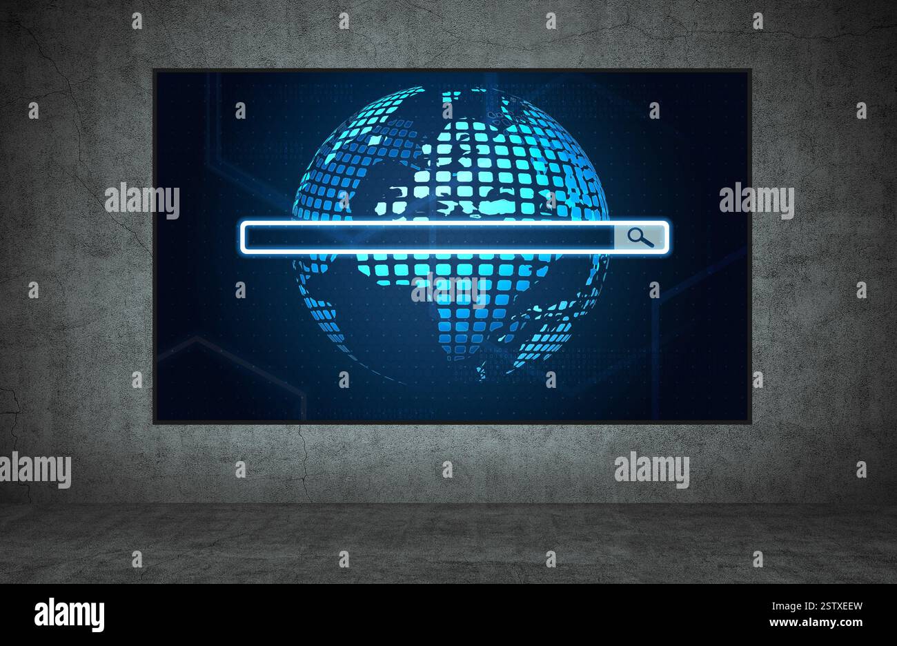 Digital earth and search line interface. Web network and global search ...