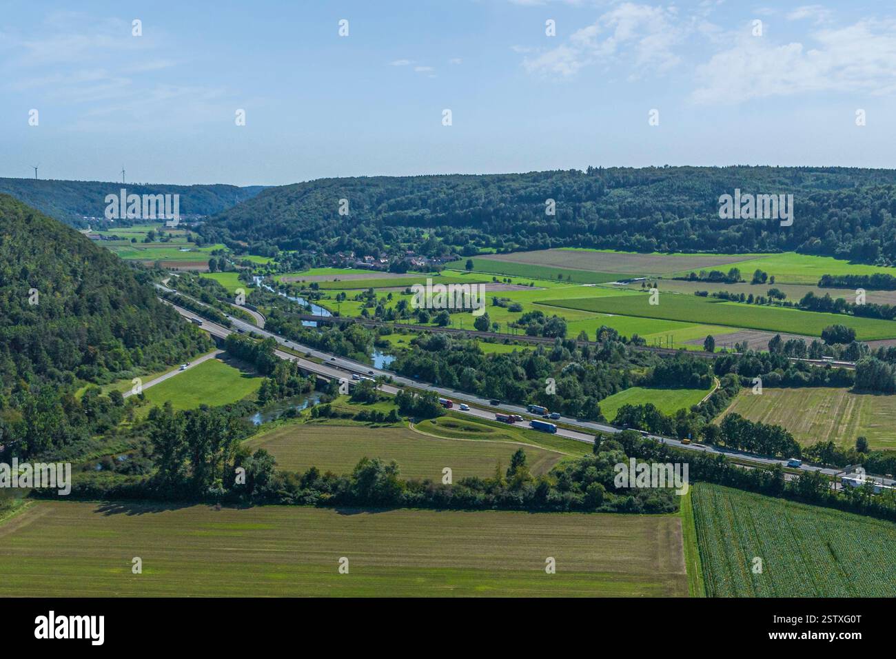 View of the Altmühltal Nature Park around Kinding in Upper Bavaria in ...