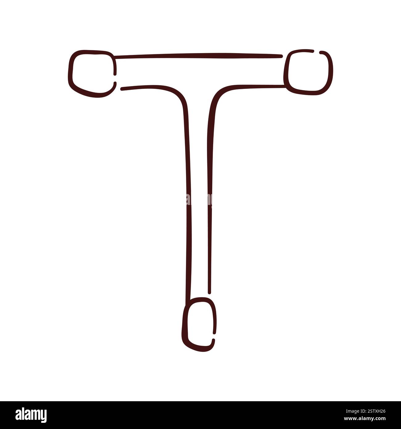 Simple Socket Wrench symbol in line art style. Hand drawn design for ...