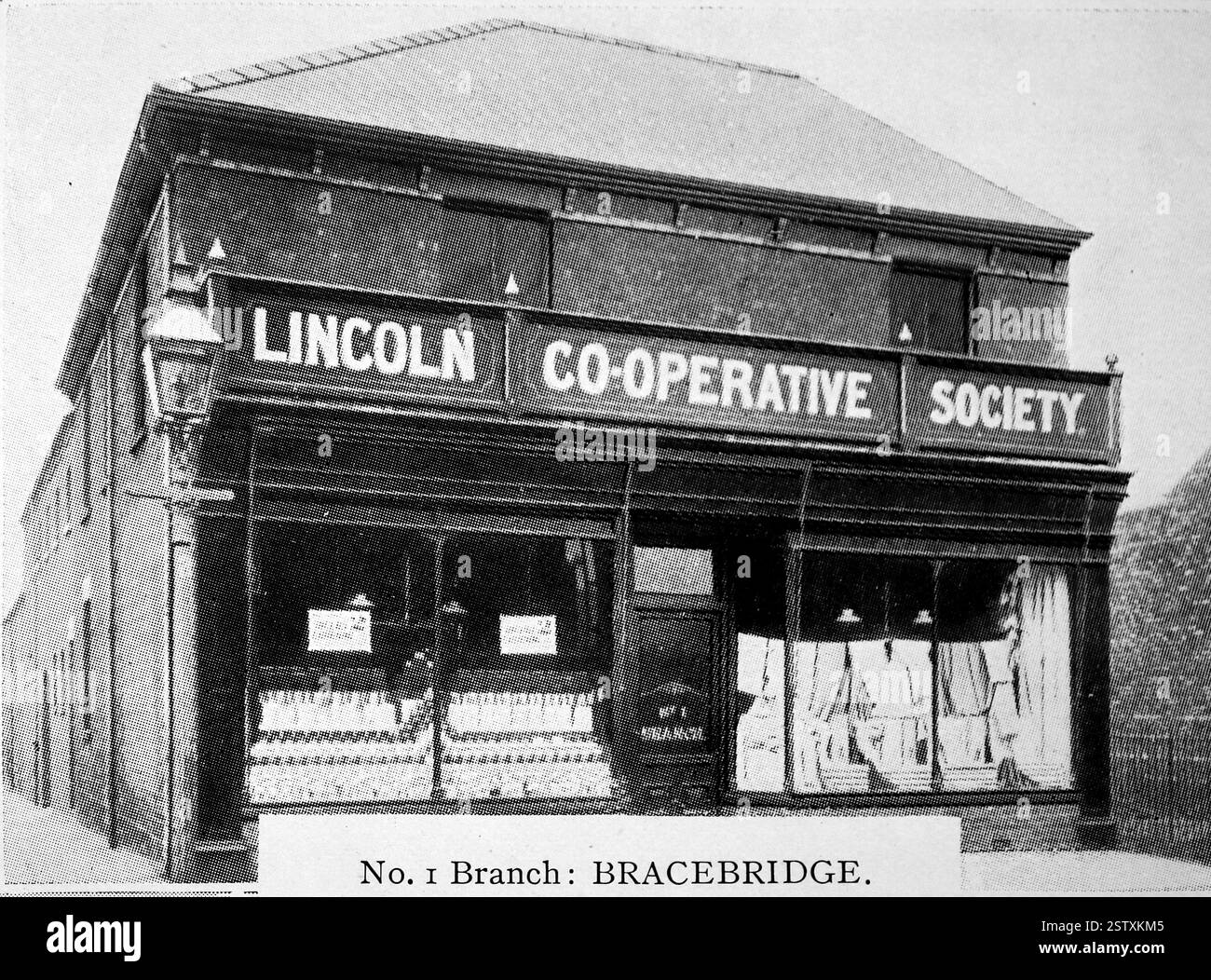 Shopfront of the No. 1 Branch, Bracebridge, Lincoln. From a series of ...