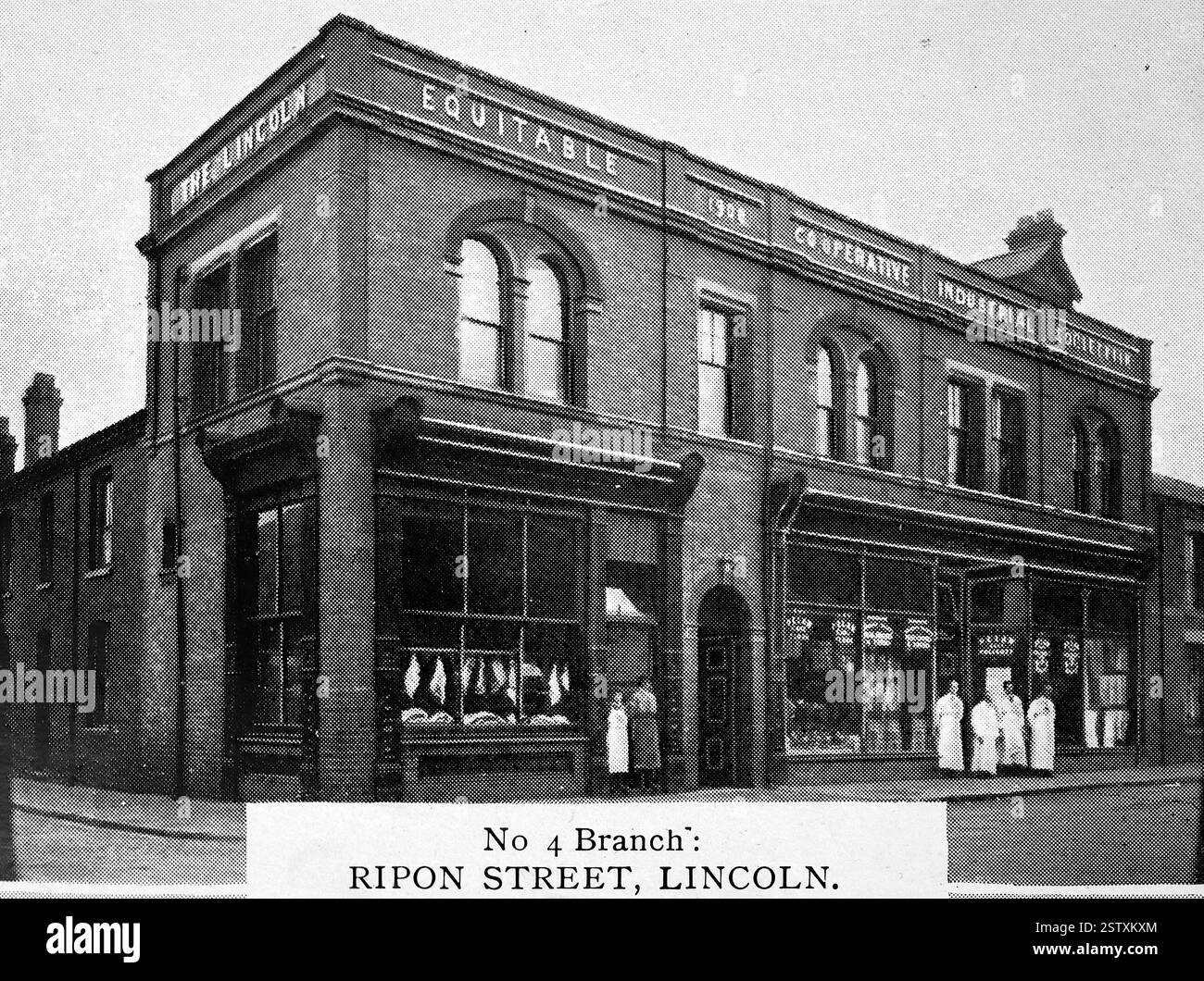 Shopfront and staff members of the No. 4 Branch, Ripon Street, Lincoln ...
