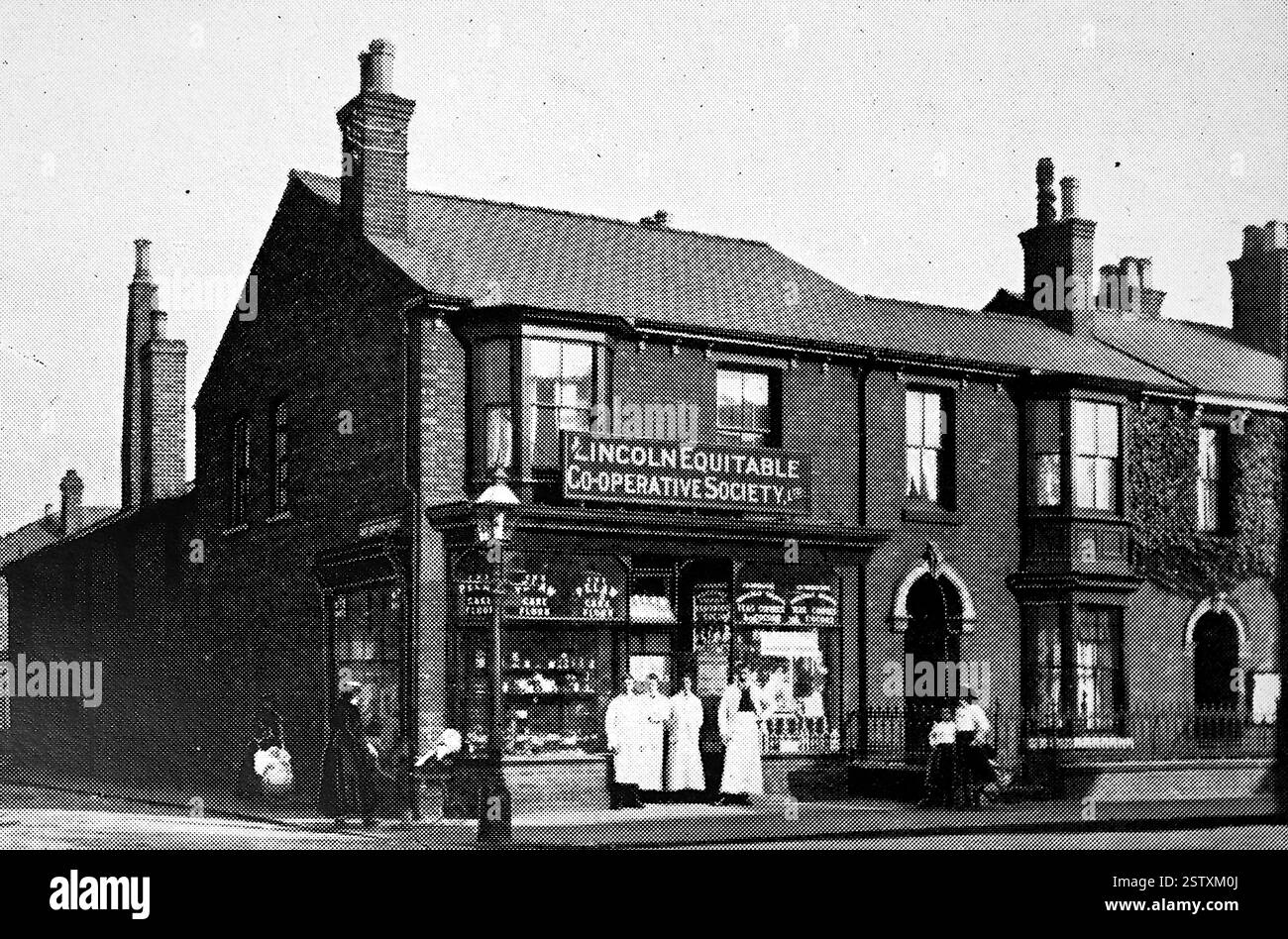 Shopfront and staff members of the No. 7 Branch, Canwick Road, Lincoln ...