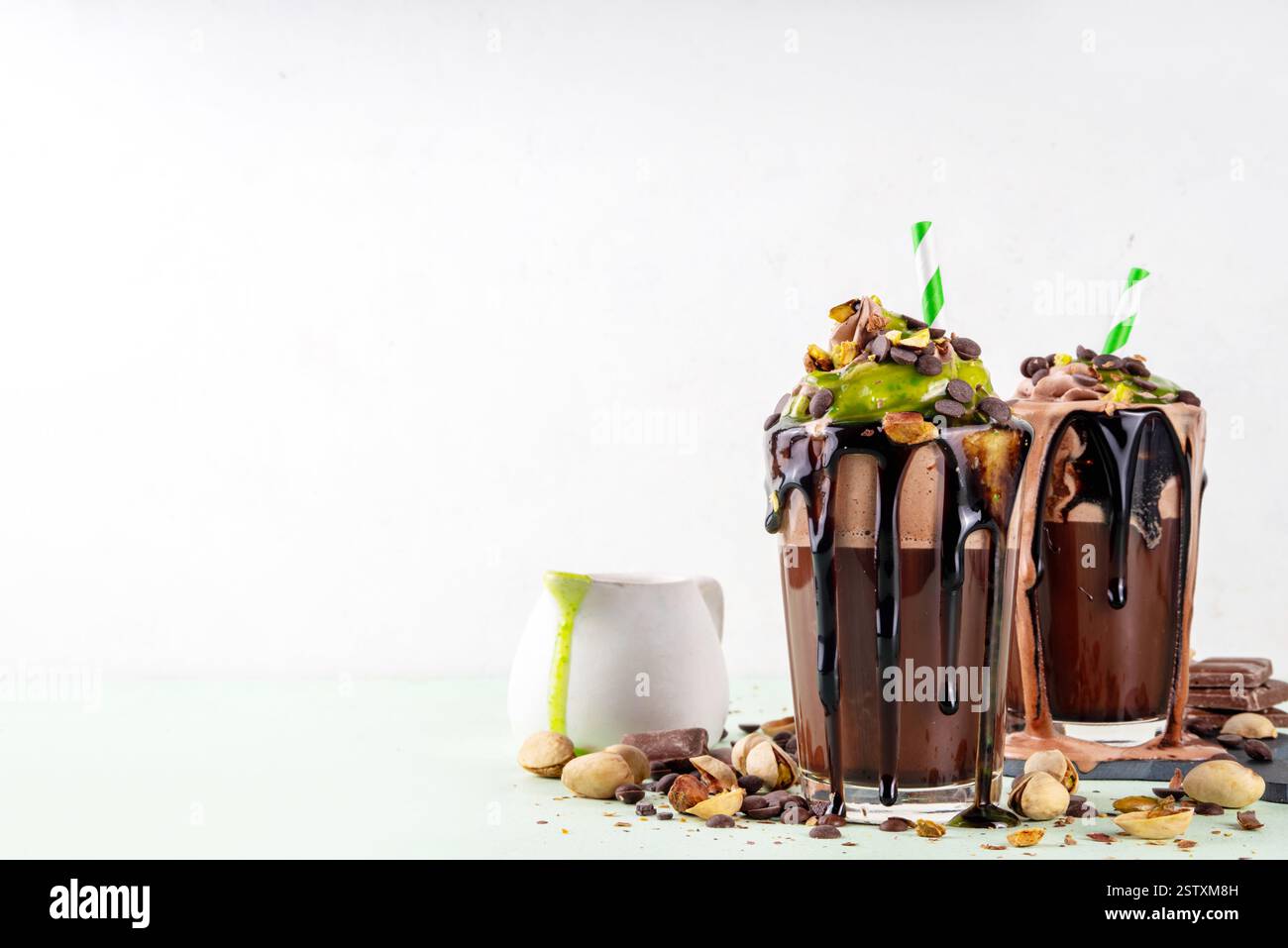 Dubai chocolate milkshake, crazy shake dark chocolate cocktail, with ...