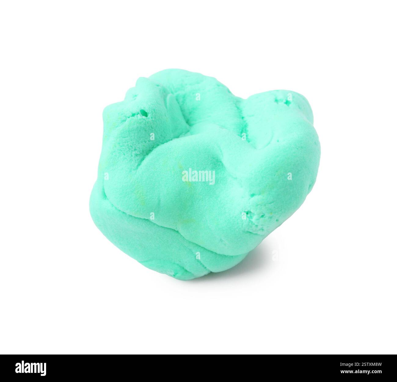Bright turquoise play dough isolated on white Stock Photo - Alamy