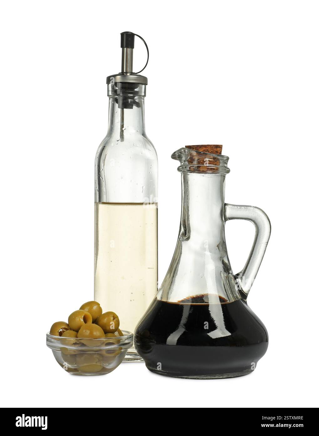 Salad dressings and olives isolated on white Stock Photo - Alamy