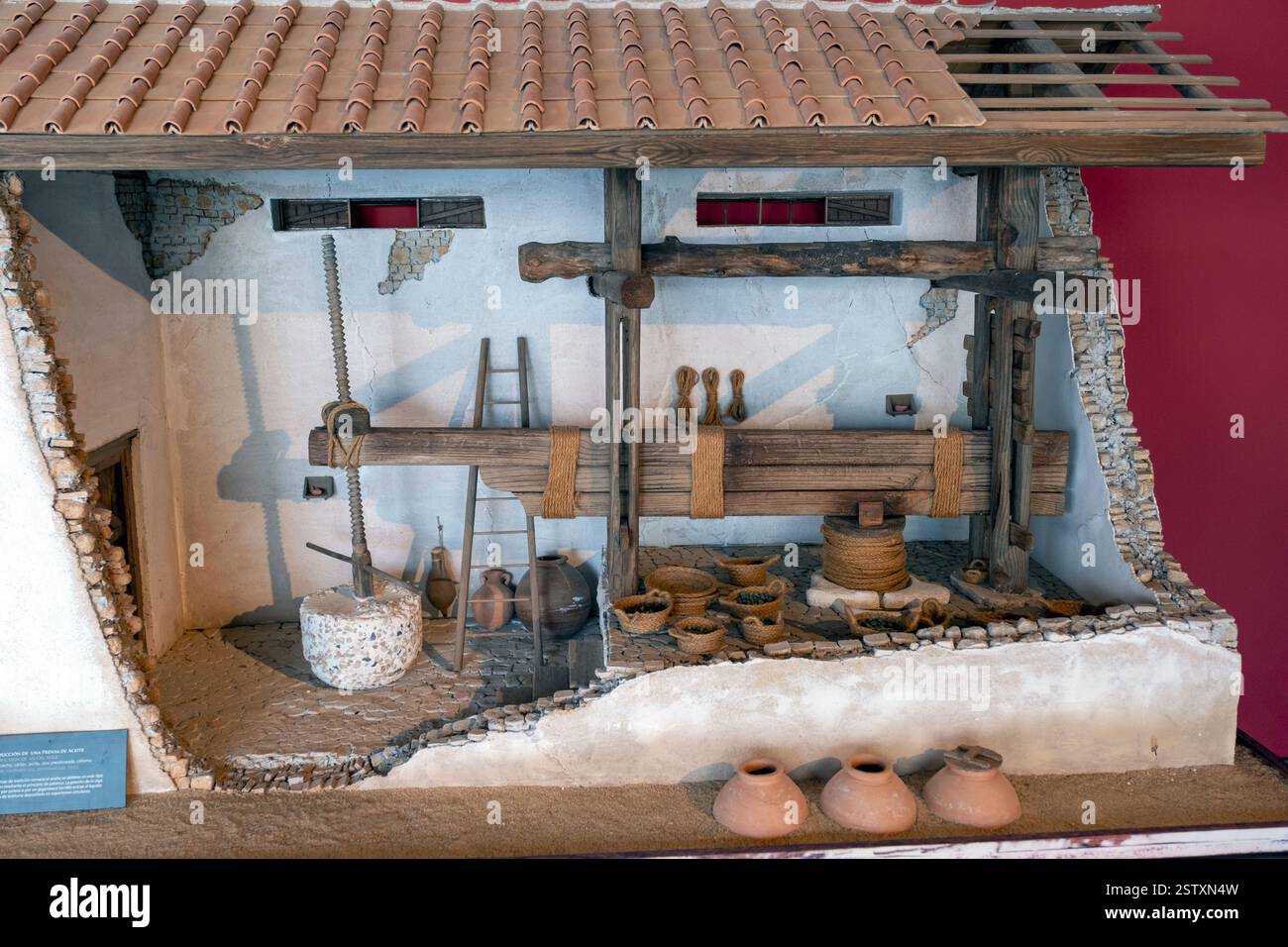 Detailed model a Roman olive mill at the Roman Villa of Fuente Alamo ...