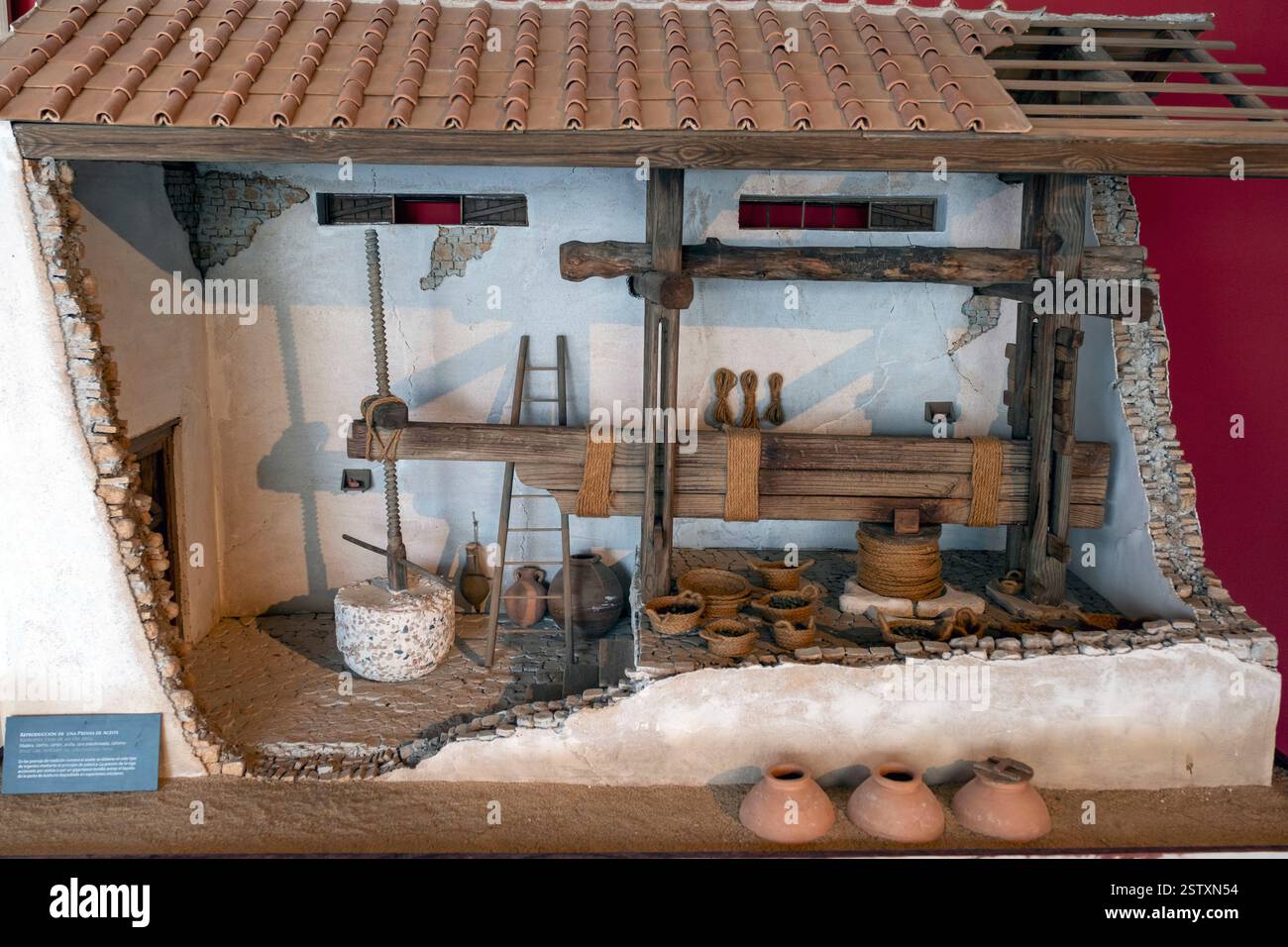 Detailed model a Roman olive mill at the Roman Villa of Fuente Alamo ...
