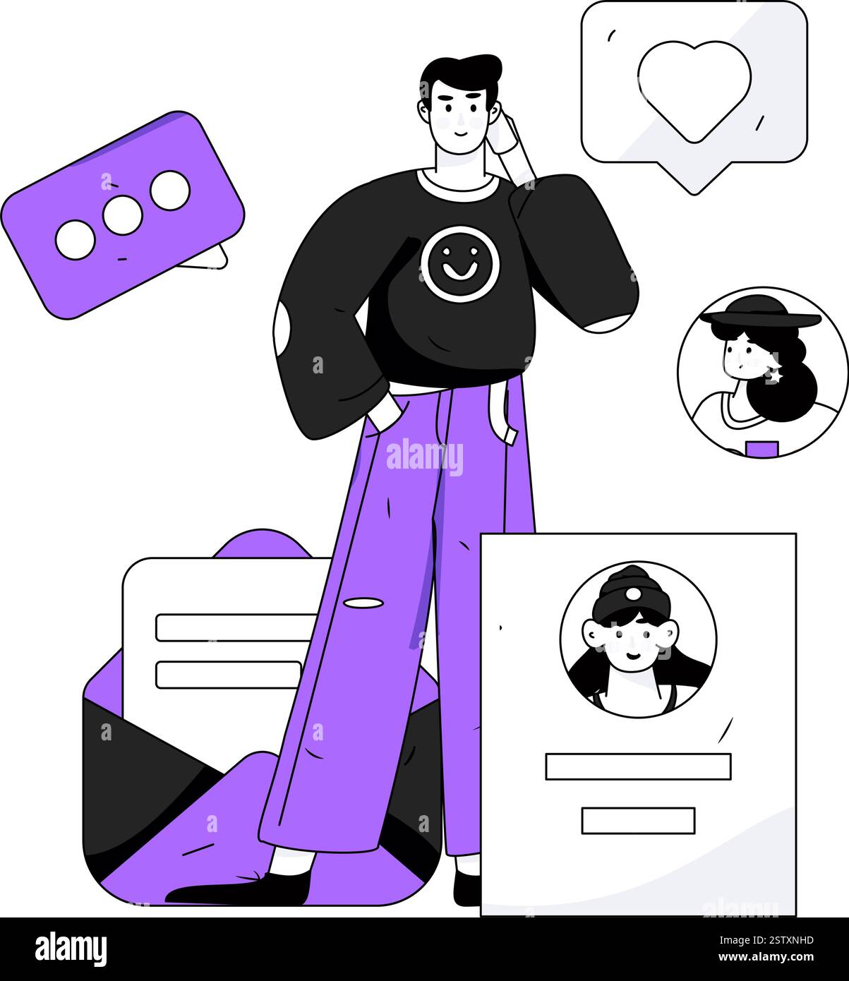 Personnel doing job interview flat vector concept operation hand drawn ...