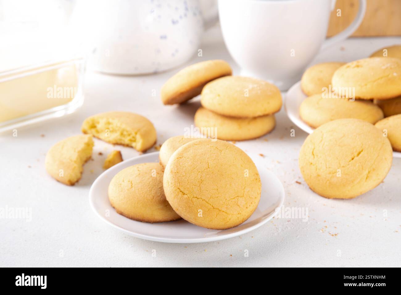 Homemade classic shortbread sugar cookies, traditional english tea ...