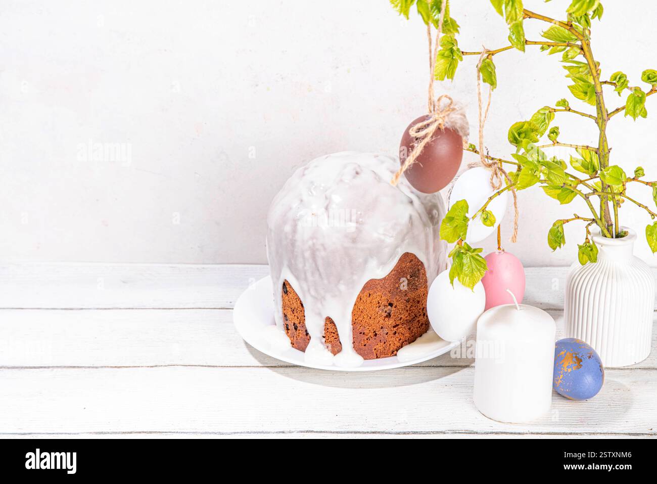 Easter orthodox catholic Christian holiday background, with wooden ...