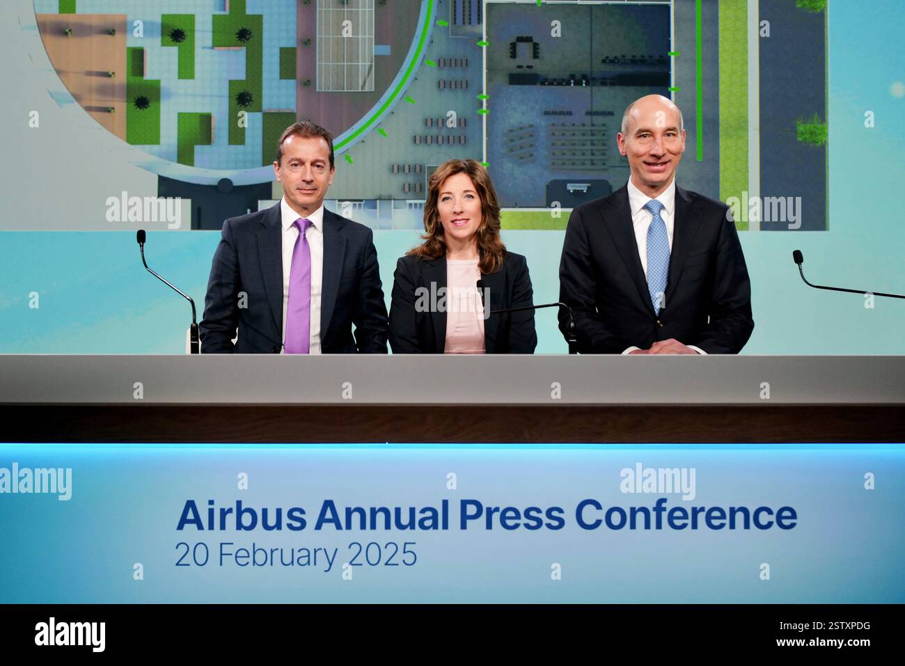 Airbus CEO Guillaume Faury, left, Chief Sustainability officer and ...