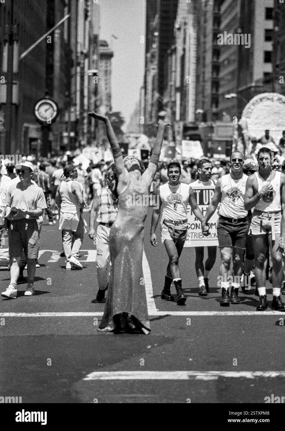 man in drag during NYC Pride March in New York City, USA on June 28th ...