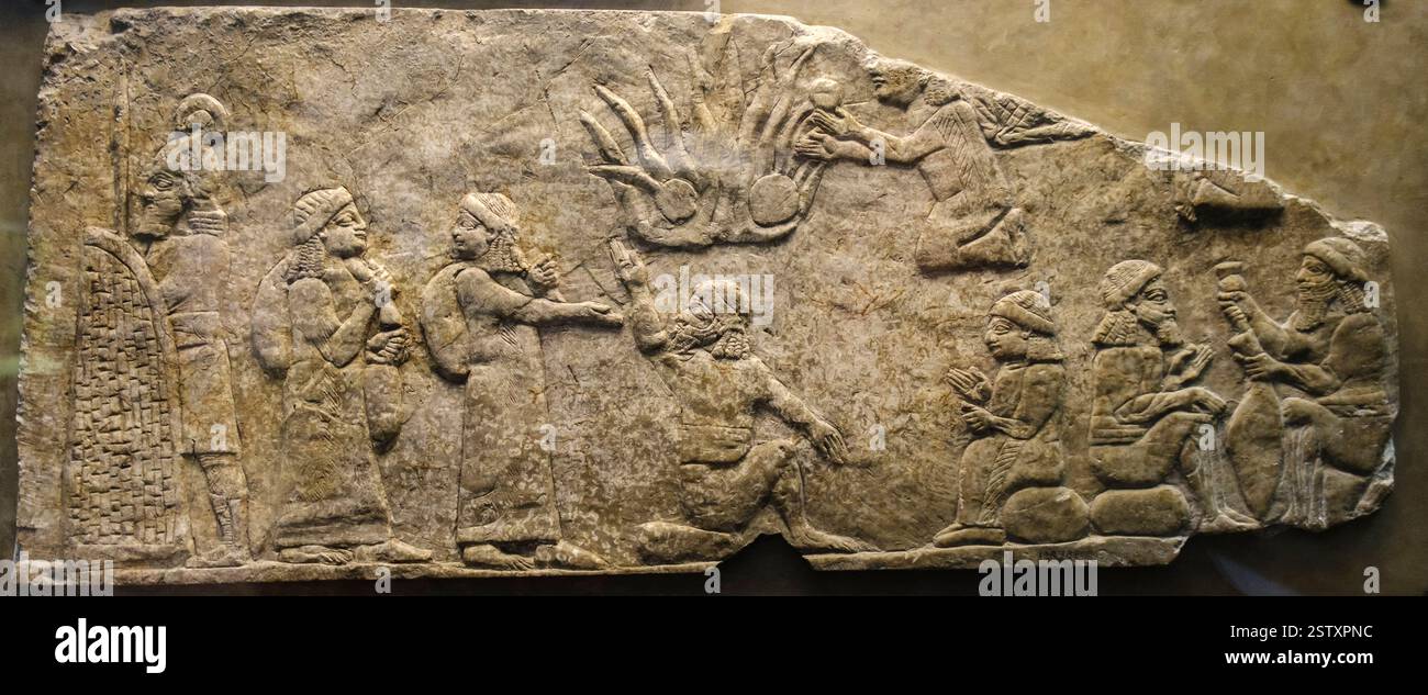 Assyrian relief of Babylonian prisoners Stock Photo - Alamy