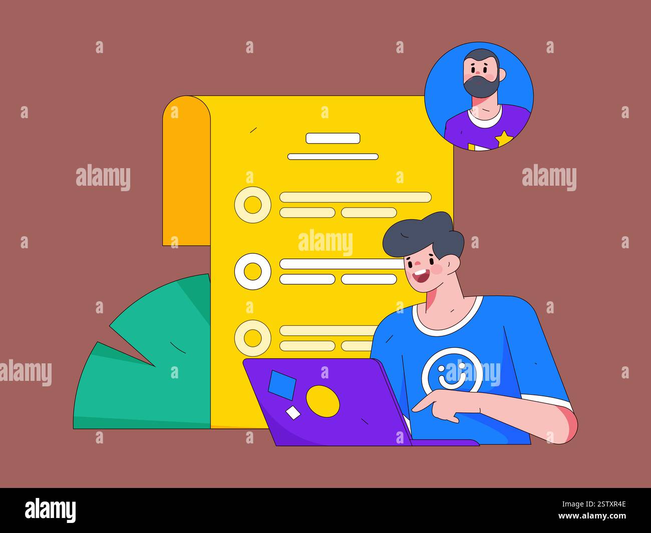 Personnel doing job interview flat vector concept operation hand drawn ...