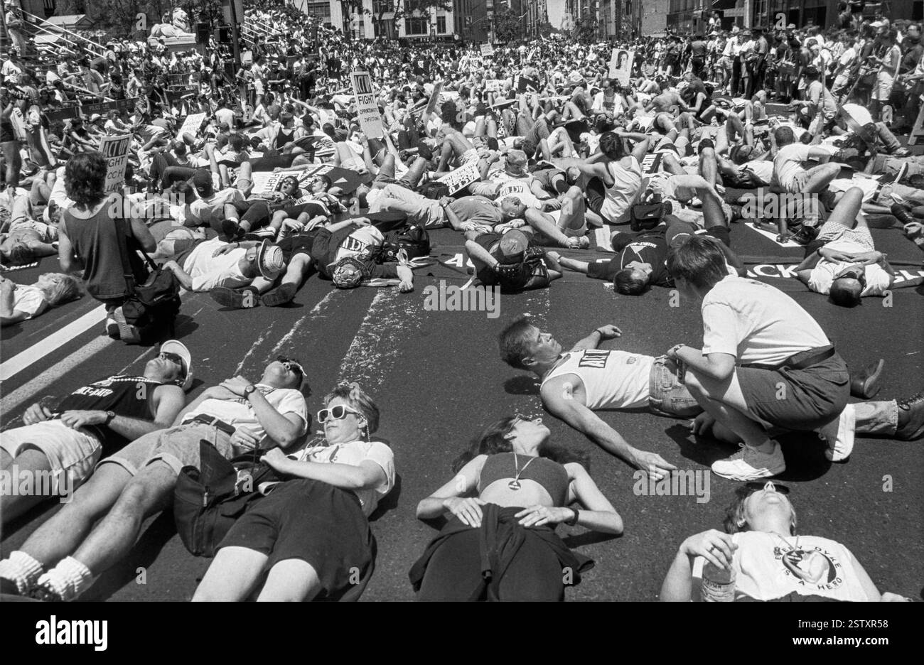 die-in during NYC Pride March in New York City, USA on June 28th 1992 ...