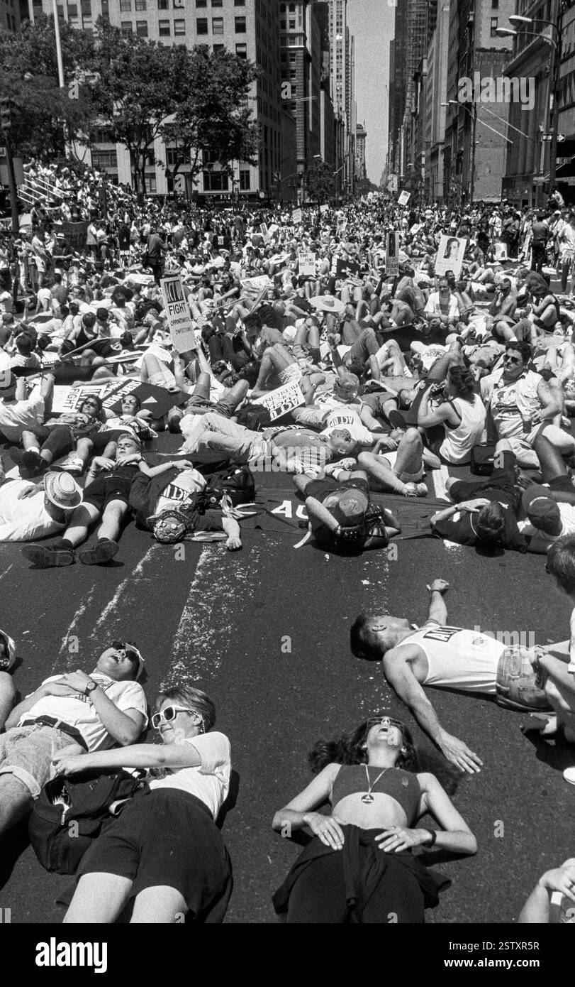 die-in during NYC Pride March in New York City, USA on June 28th 1992 ...