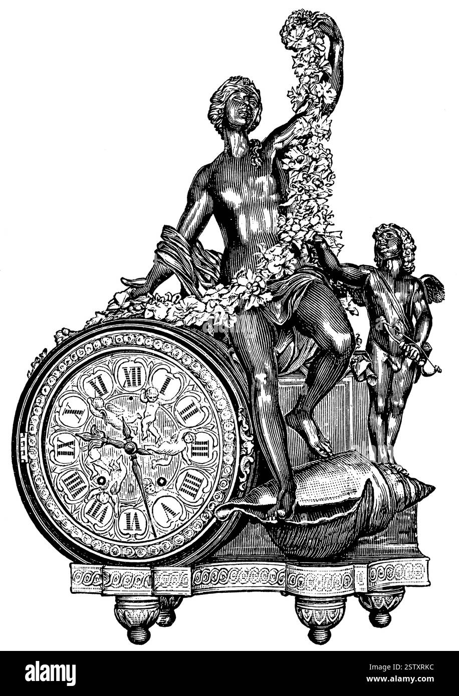 Ancient Bronze Art. Pendulum clock. Gilt bronze. France, 18th century ...