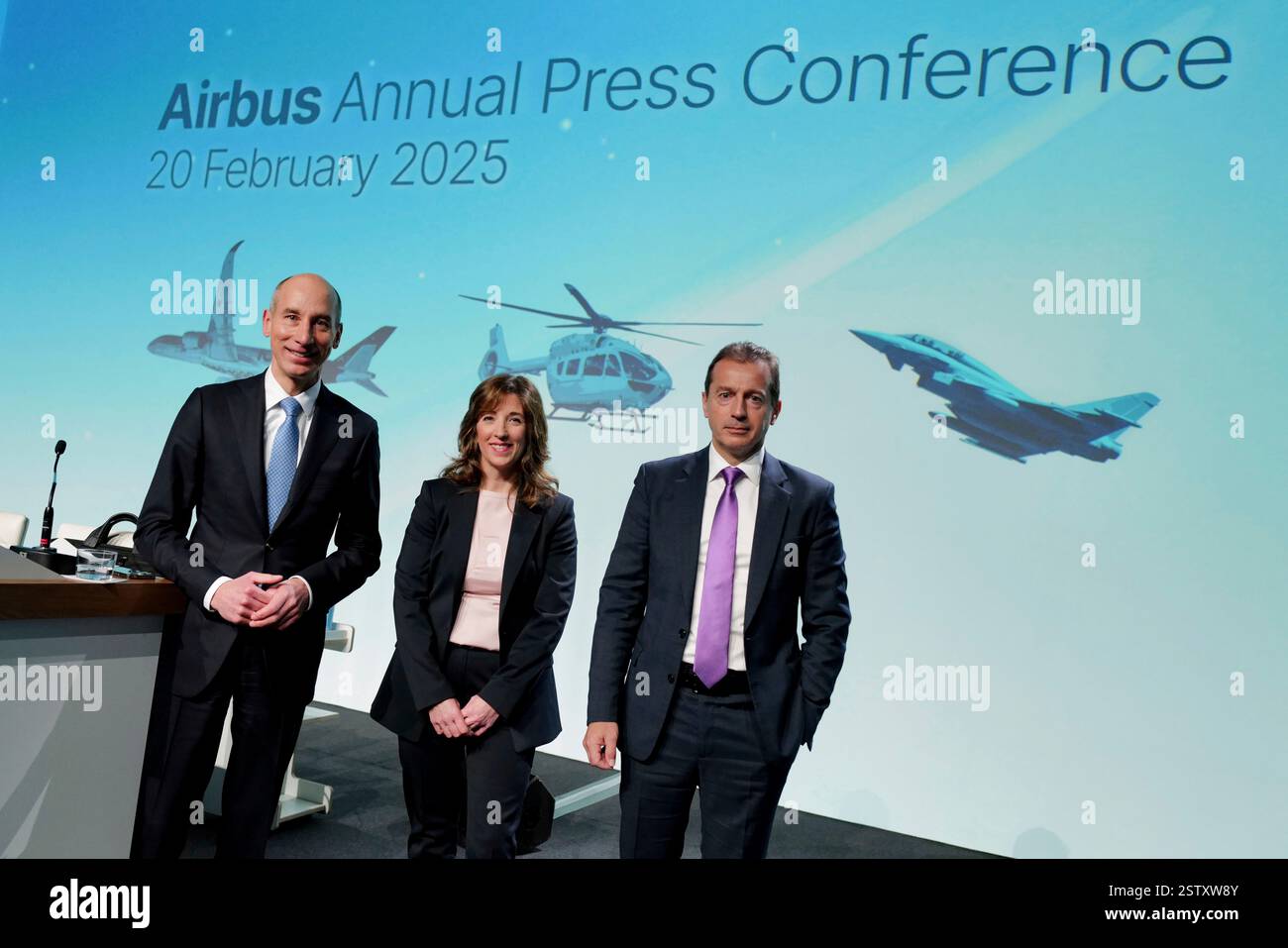 Airbus CEO Guillaume Faury, right, Chief Sustainability officer and ...