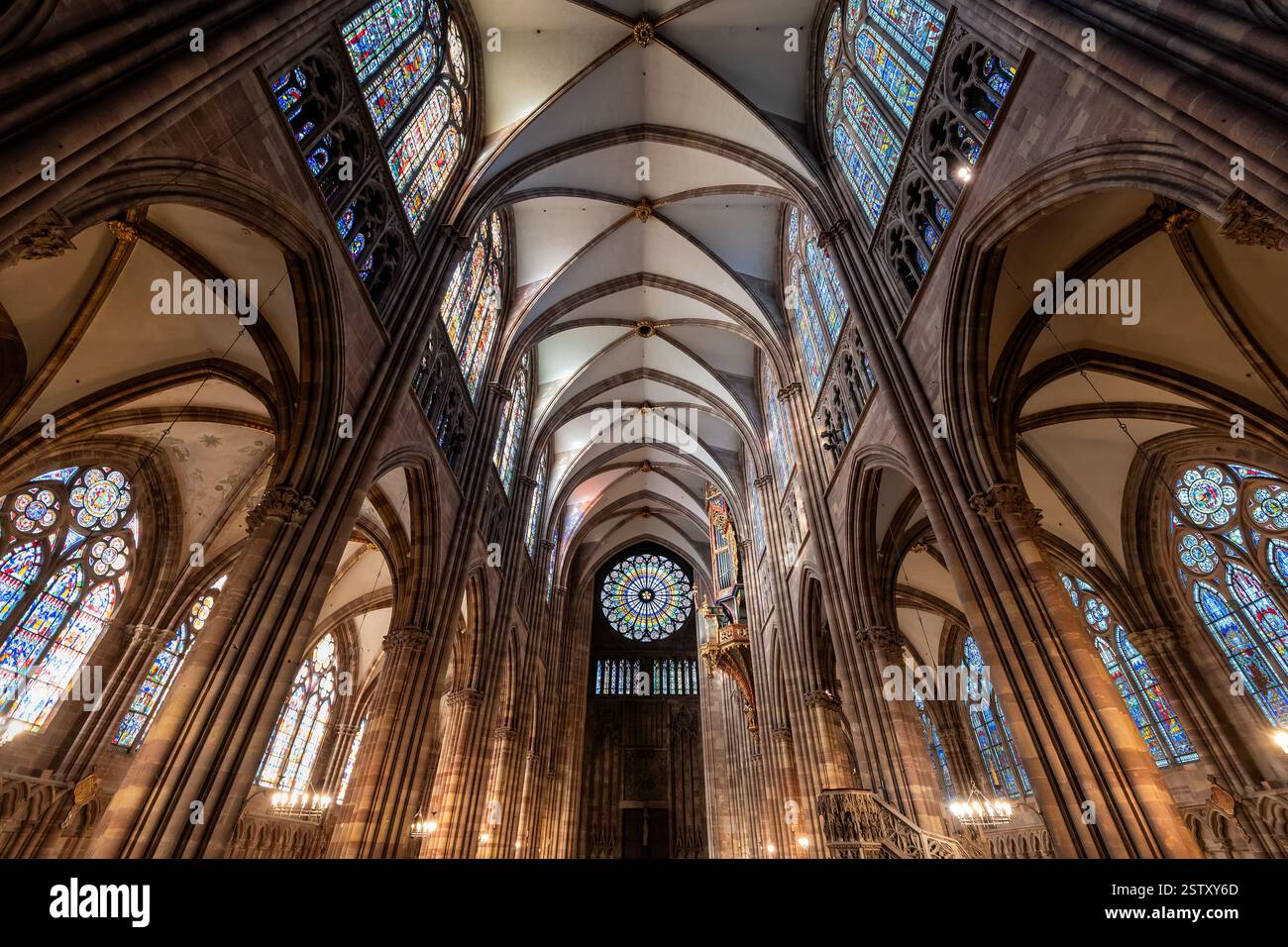 Strasbourg Cathedral de Notre-Dame interior in city of Strasbourg in ...