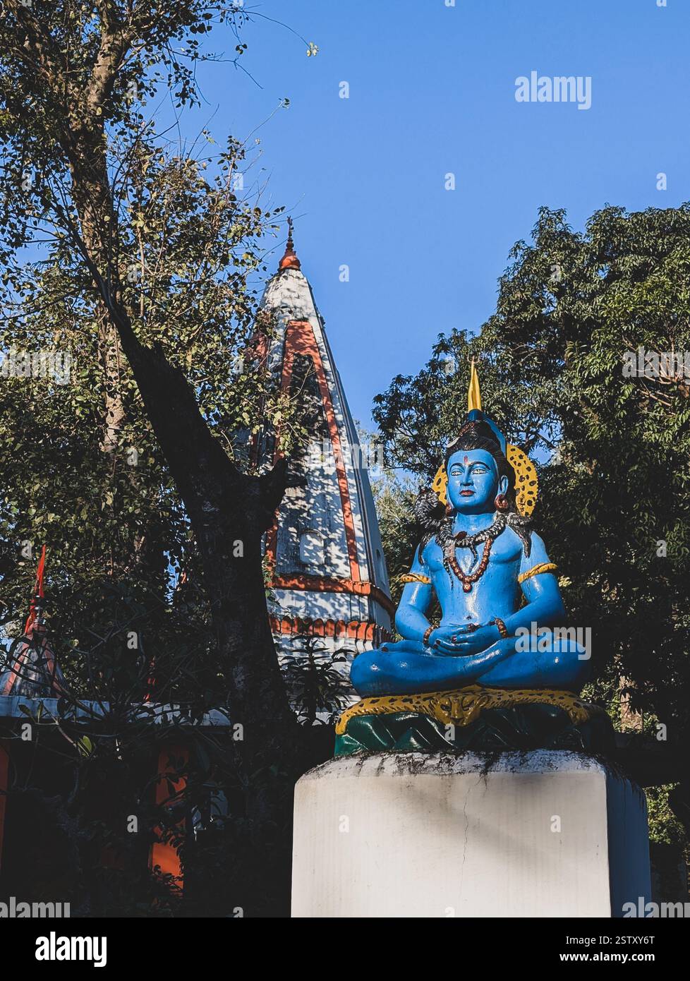 Feb'17th2025 Dehradun Uttarakhand India. Blue Lord Shiva statue ...