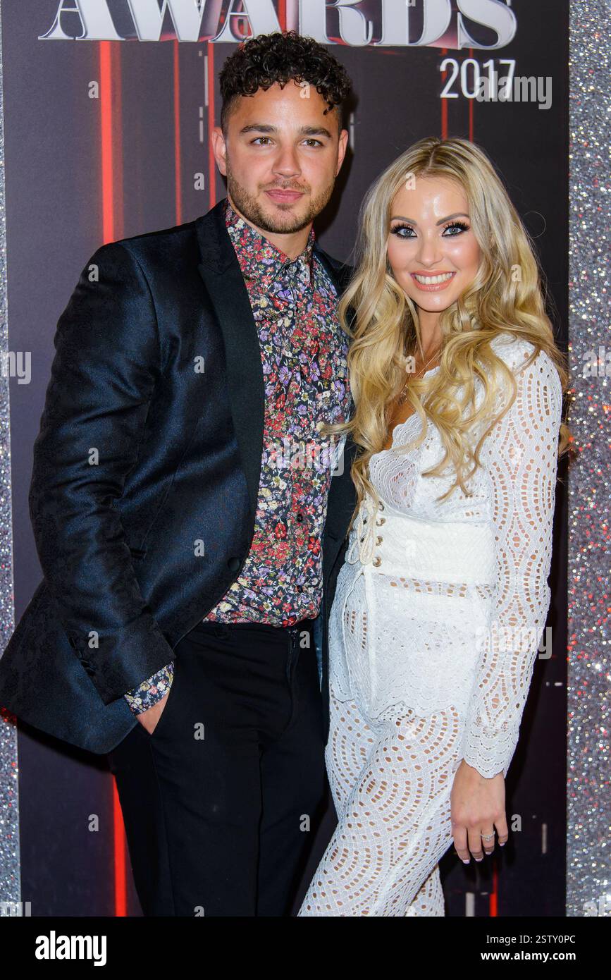 Adam Thomas and Caroline Daly arrives at the 2017 British Soap Awards ...