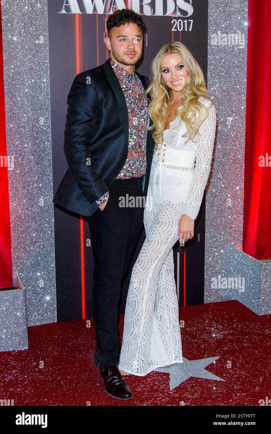 Adam Thomas and Caroline Daly arrives at the 2017 British Soap Awards ...