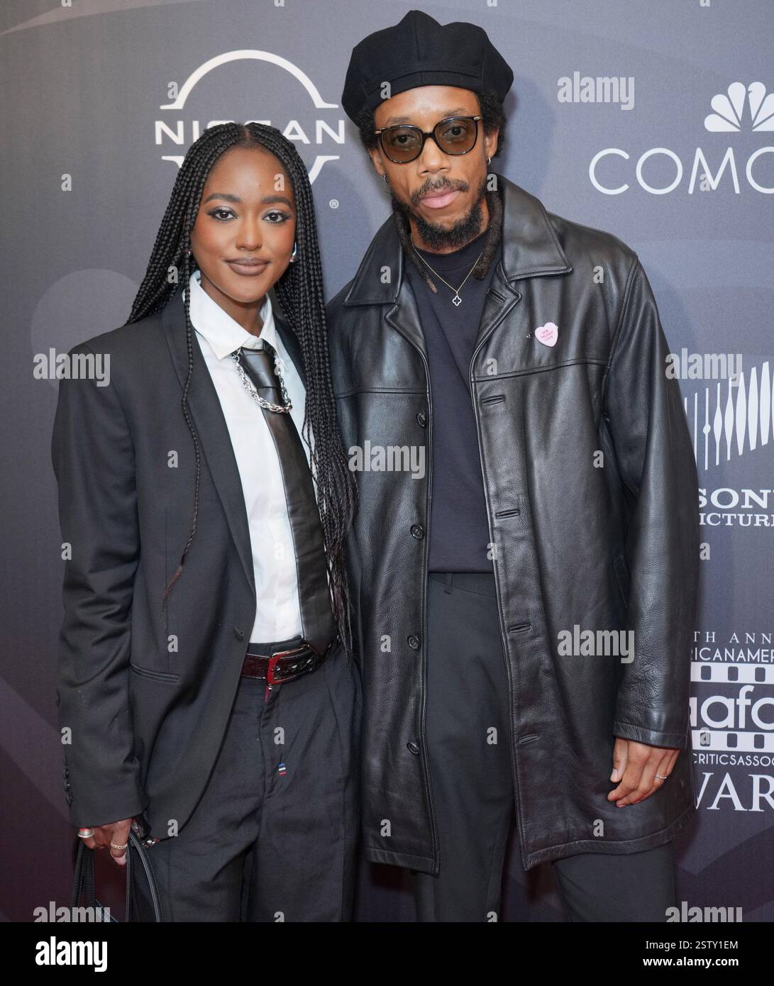 Los Angeles, USA. 19th Feb, 2025. (L-R) Arsema Thomas and Darrell Britt ...