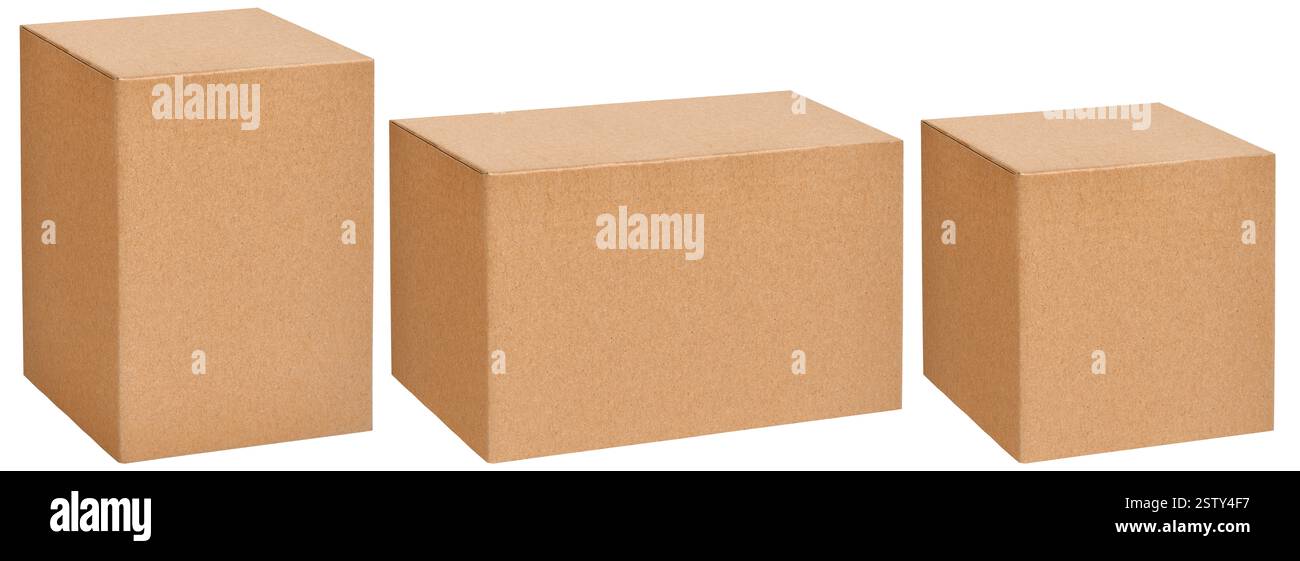 Cardboard box mockup set hi-res stock photography and images - Alamy