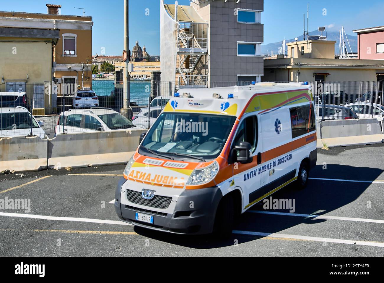 Catania. Italy - February 20, 2025: An ambulance with AMBULANZA parked ...