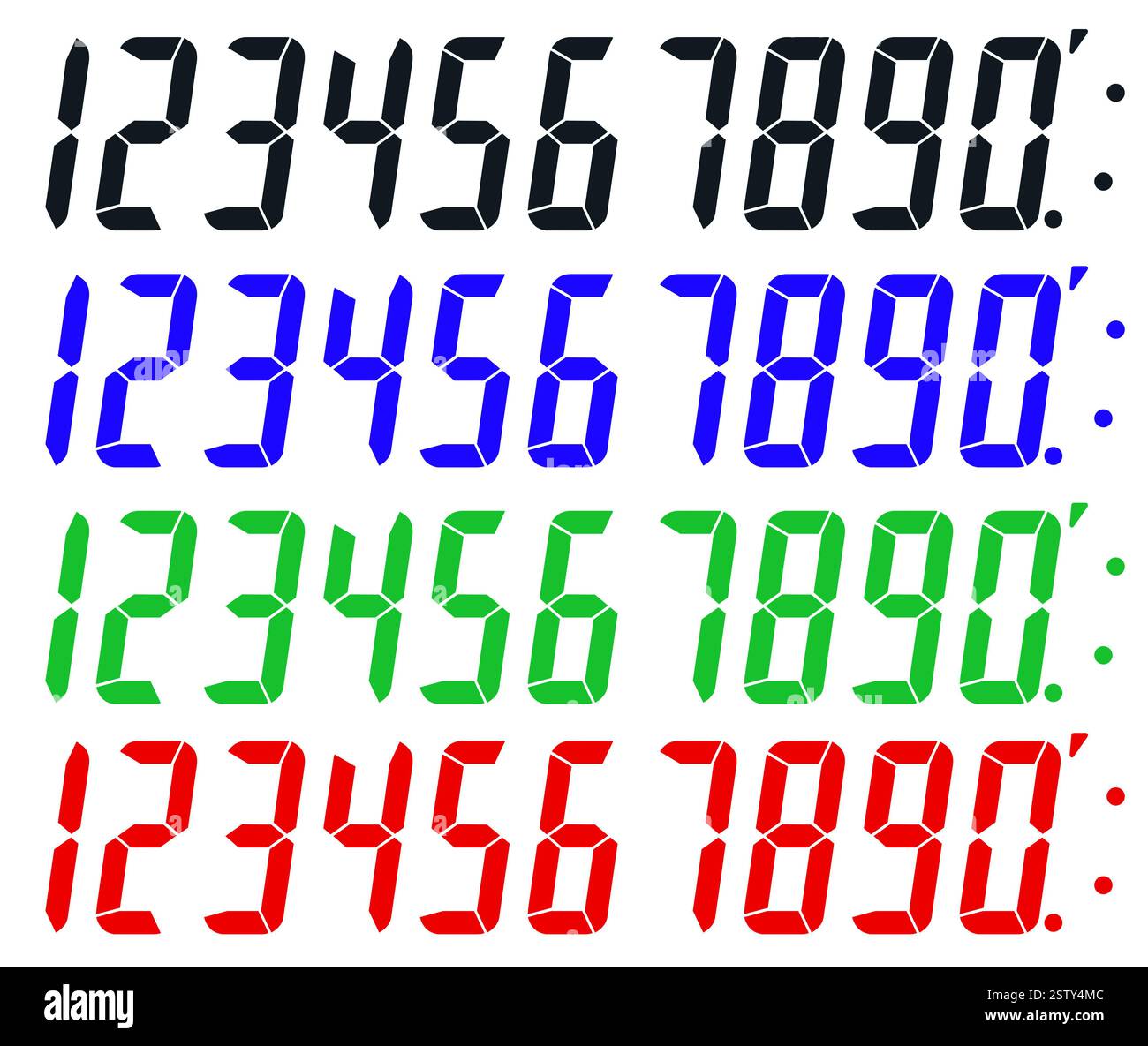 digital display digits set for design Stock Photo - Alamy