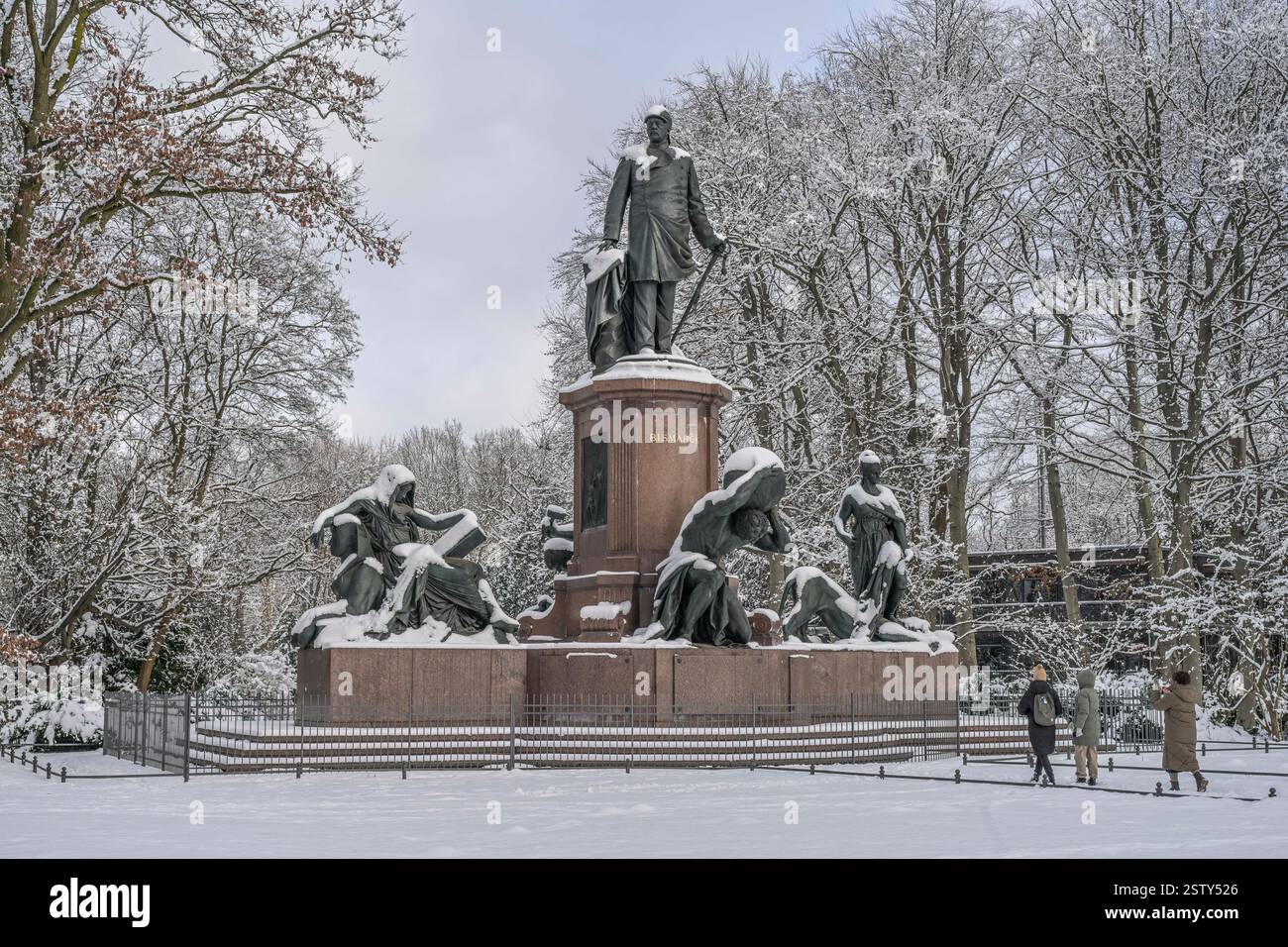 Winter, Schnee, Bismarck Nationaldenkmal, Großer Stern, Tiergarten ...