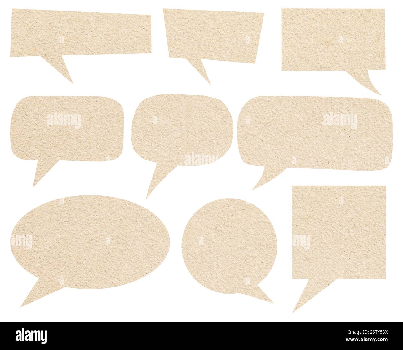 craft paper speech bubble set isolated mockup design element Stock ...