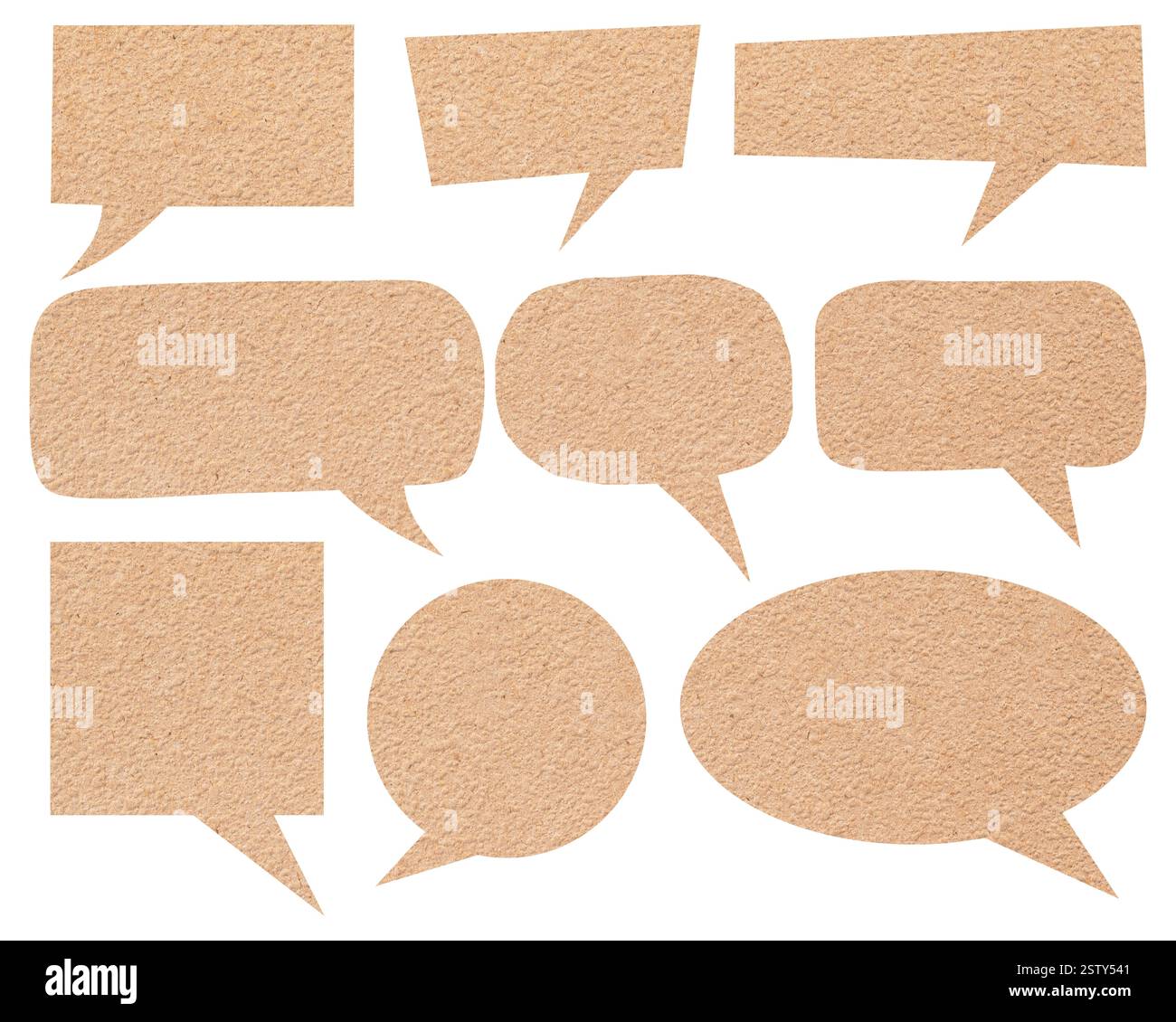 craft paper speech bubble set isolated mockup design element Stock ...