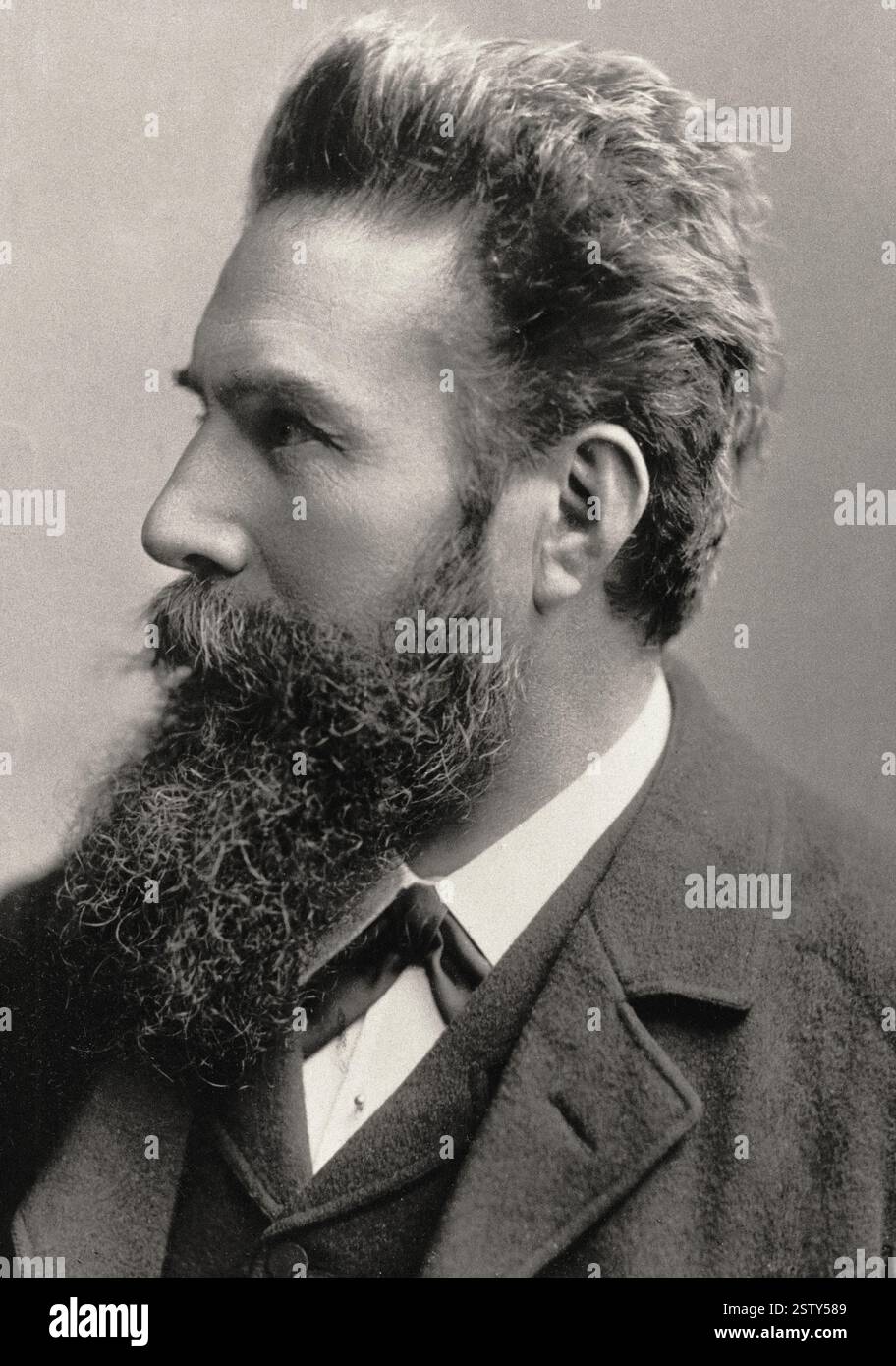 Portrait of Wilhelm Konrad von Roentgen (1845-1923) German physicist ...