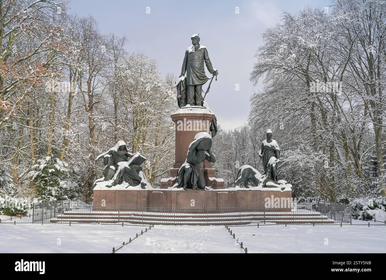 Winter, Schnee, Bismarck Nationaldenkmal, Großer Stern, Tiergarten ...