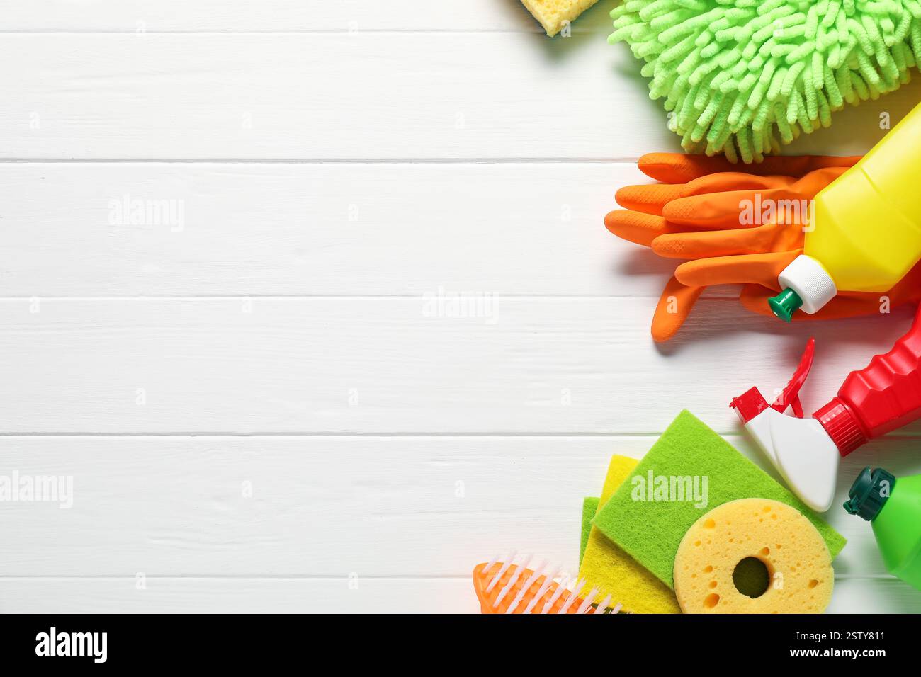 Household cleaning tools frame copy hi-res stock photography and images ...