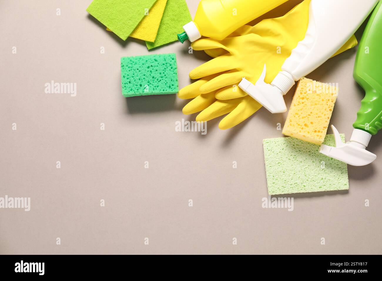 Household cleaning tools frame copy hi-res stock photography and images ...