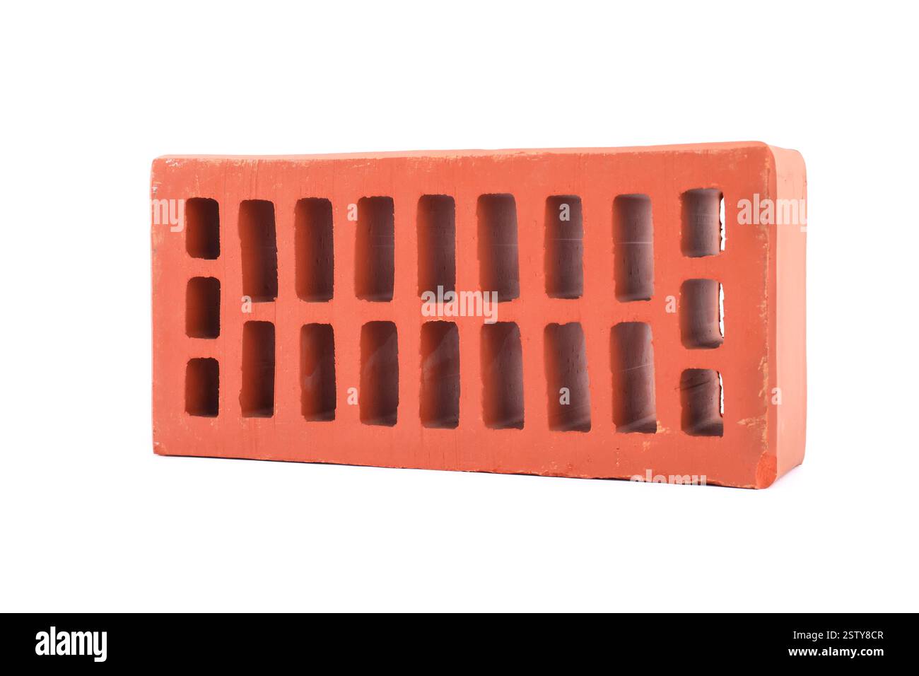 Red brick isolated on white. Construction material Stock Photo - Alamy
