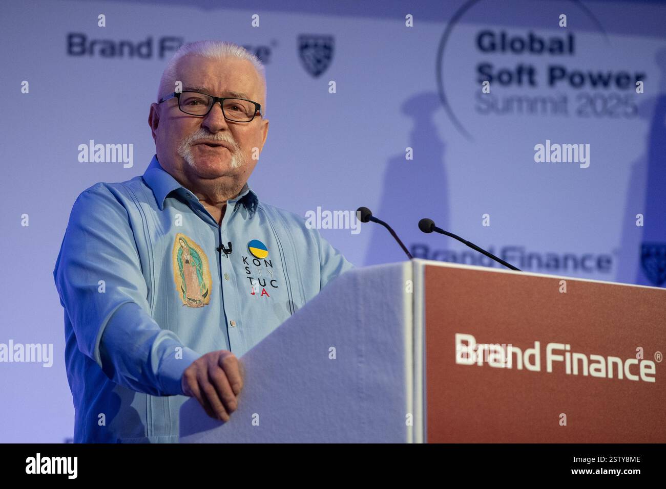 London, England, UK. 20th Feb, 2025. Former Polish President and Nobel ...